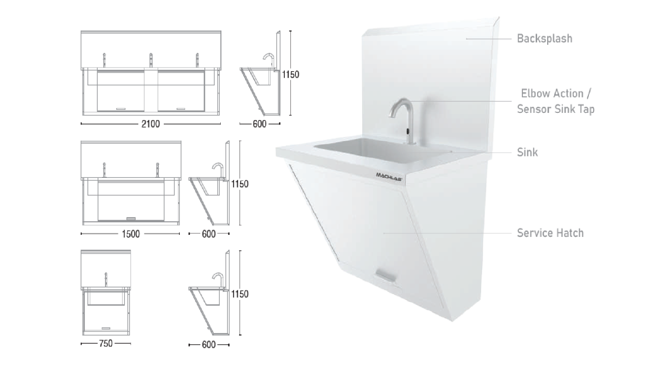 Wall Scrub Sink | Laboratory Furniture Manufacturer | Industrial ESD ...