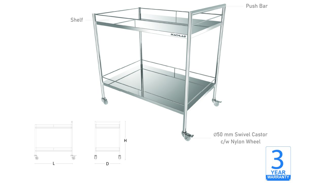 2-Tier Trolley - Laboratory Furniture Manufacturer | Industrial ESD ...